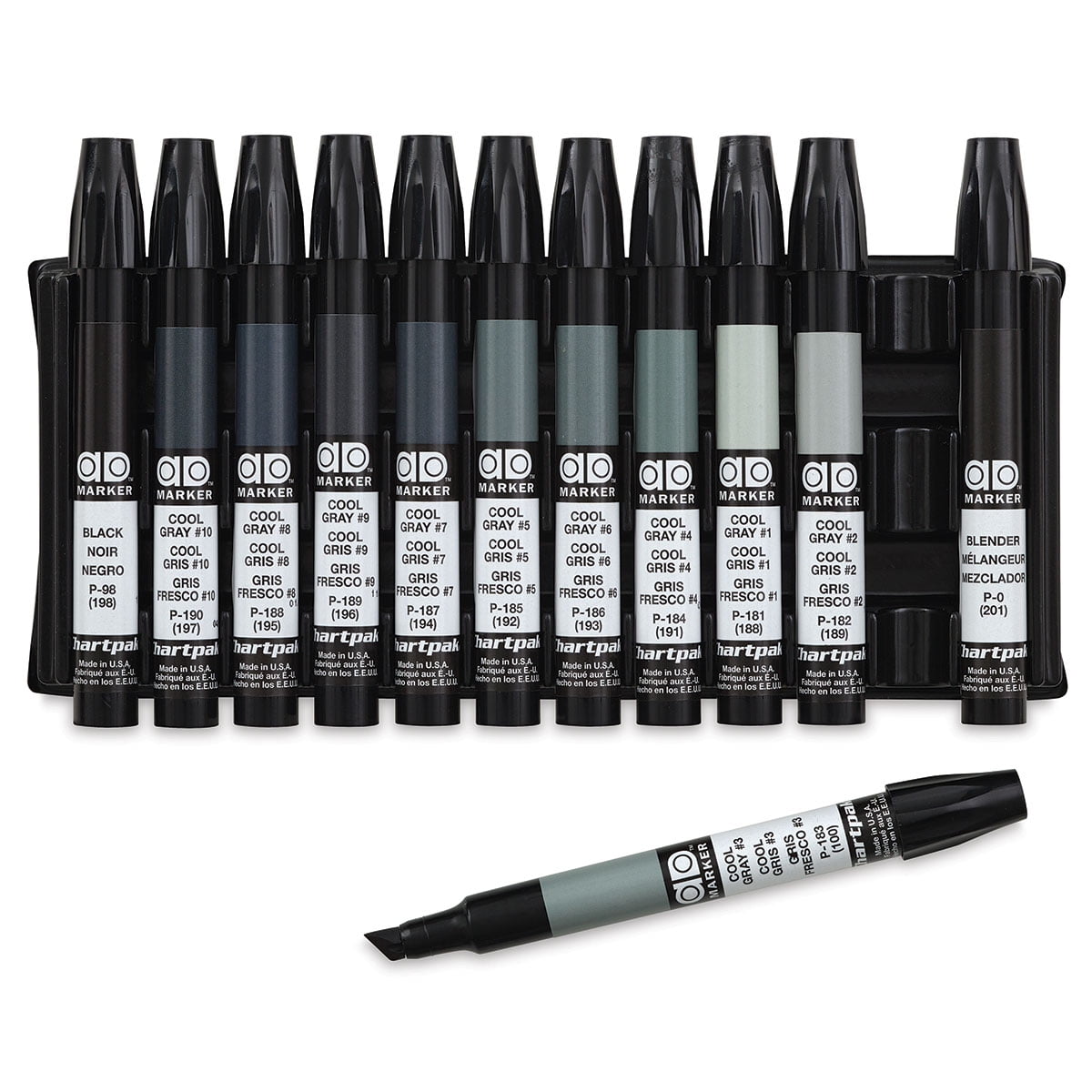 Chartpak Ad Markers - Cool Grays, Set of 12 - Walmart.com