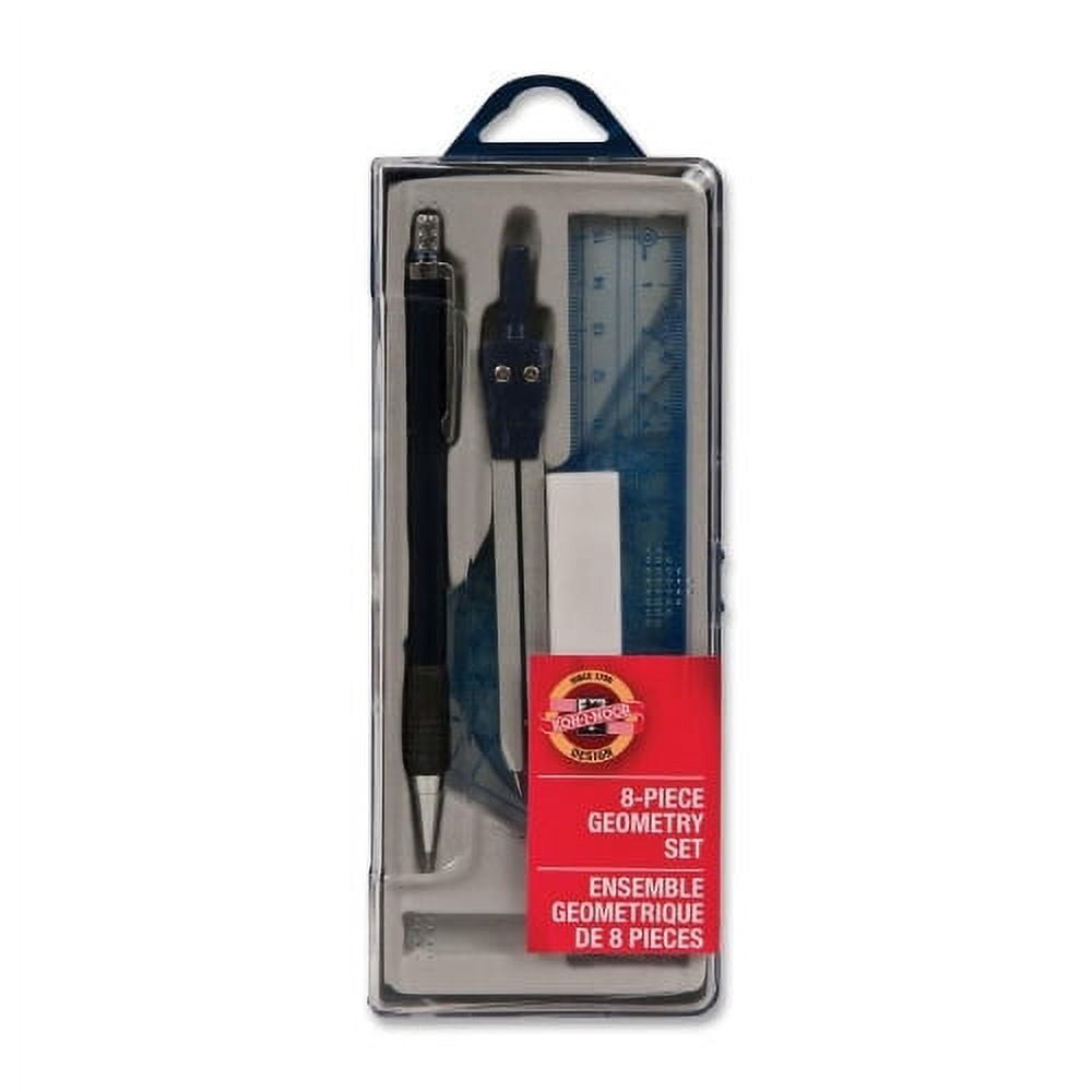 Chartpak Koh-I-Noor 8-piece Geometry Set 8 Piece(s) - Silver - 1 / Set ...