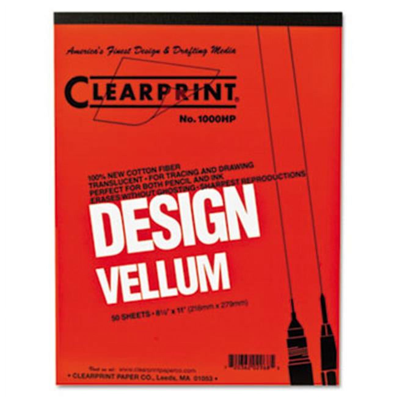 Chartpak/Pickett 10001410 Design Vellum Paper, 16lb, White, 8-1/2 x 11 ...