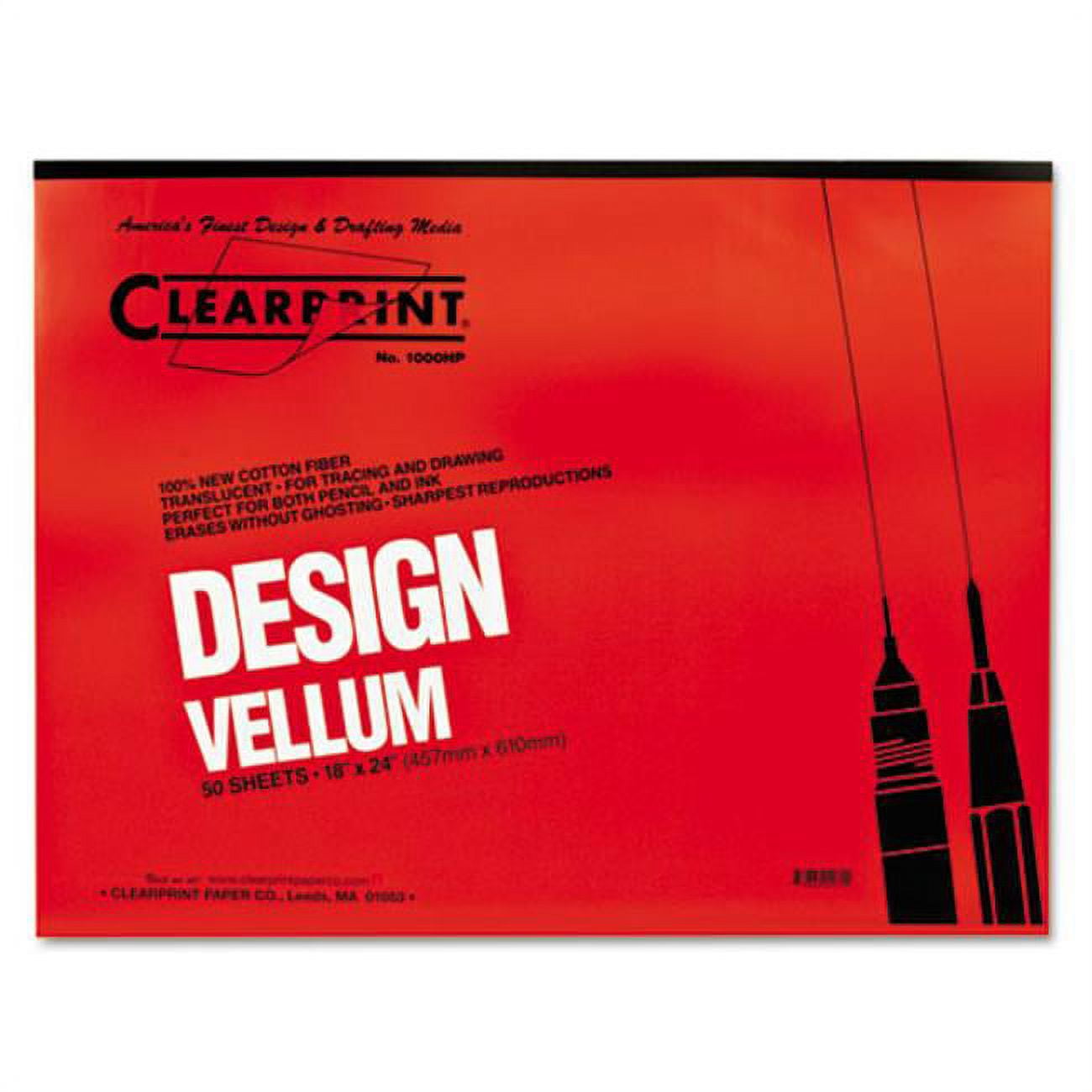 Chartpak/Pickett 10001422 Design Vellum Paper, 16lb, White, 18 x 24, 50 ...