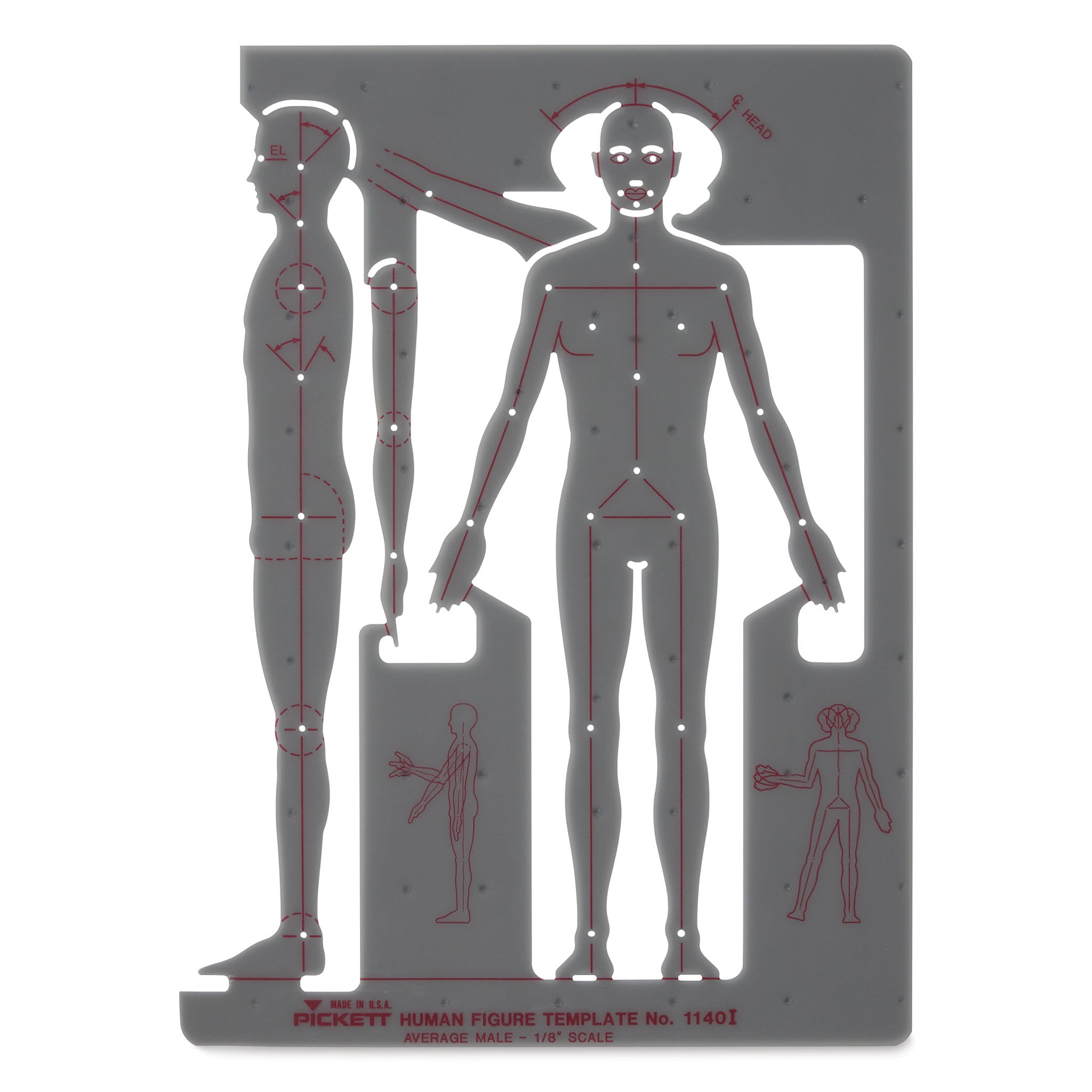 Chartpak Pickett Template - 1140i Male Human Figure - Walmart.com