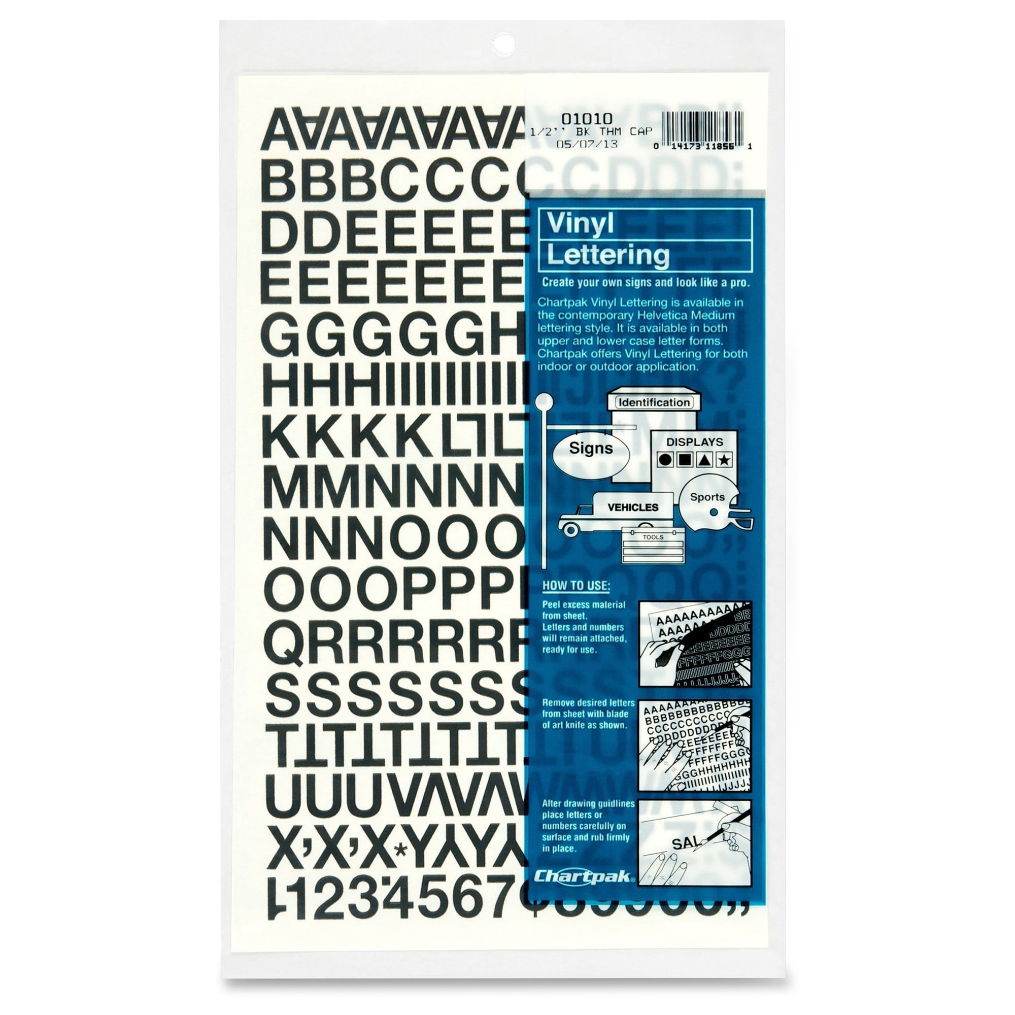 Chartpak Vinyl Letters and Numbers - 201 per pack-3PK - Walmart.com