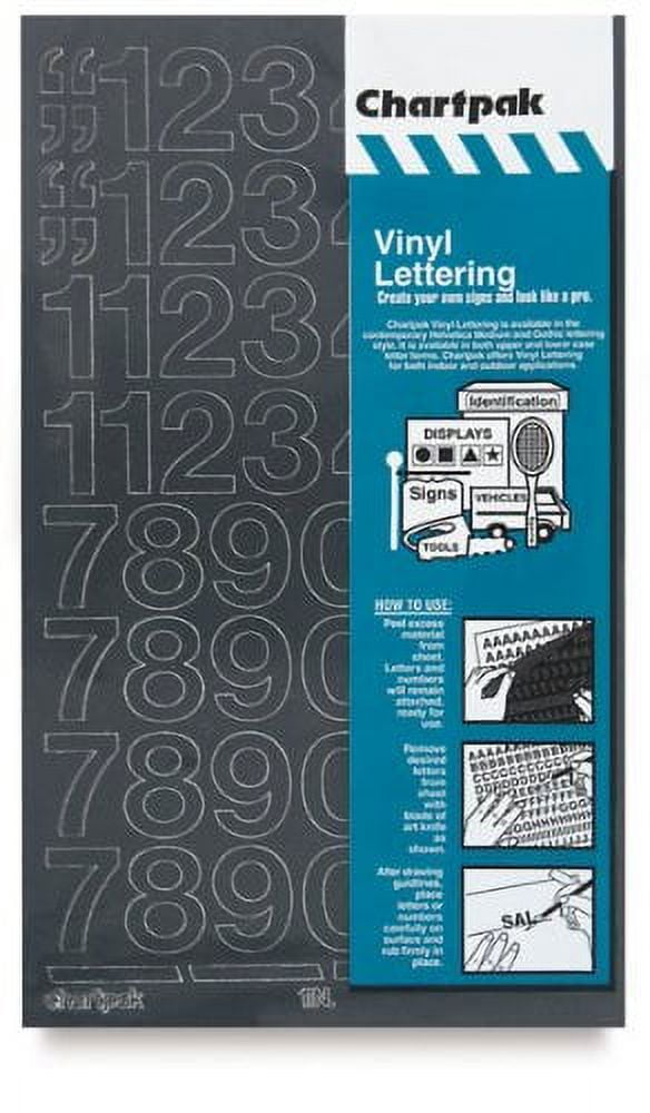 Chartpak Vinyl Numbers - 4" Numbers, Red - Walmart.com