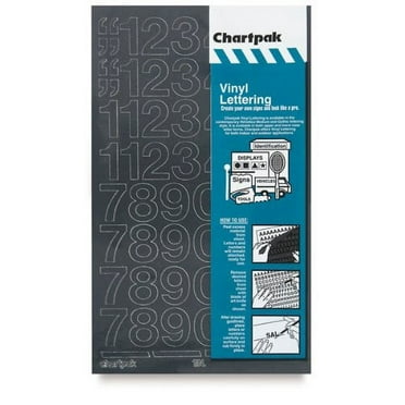 Chartpak Self-Sticky Peel & Stick Vinyl Numbers, Adhesive, 21 Count, 6 ...