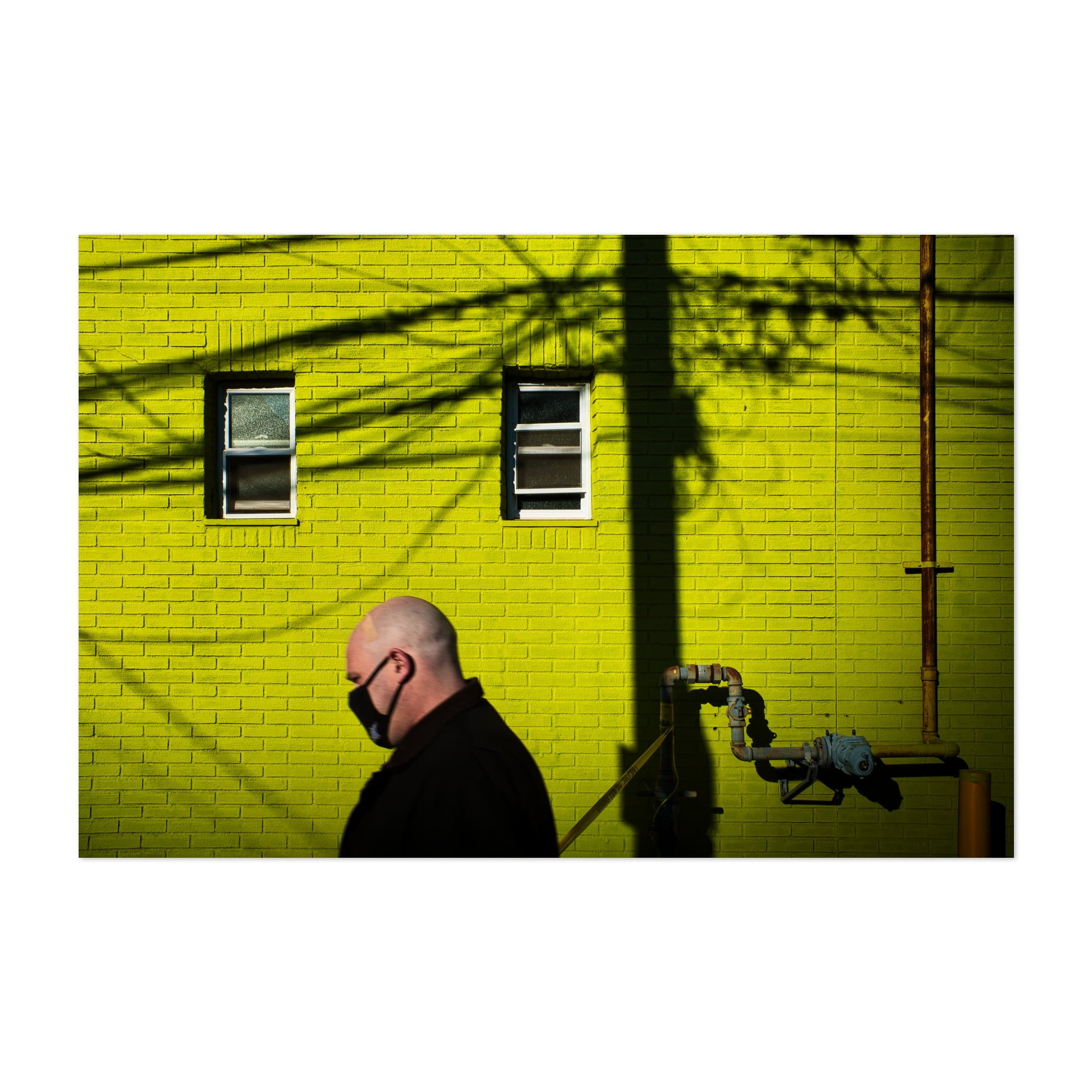 Chartreuse Brick Wall - Queens New York Photography Street Photography Minimalist Modern Art ...