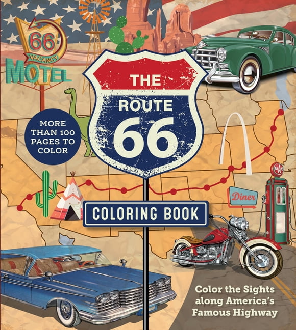 Chartwell Coloring Books The Route 66 Coloring Book: Color the Sights ...