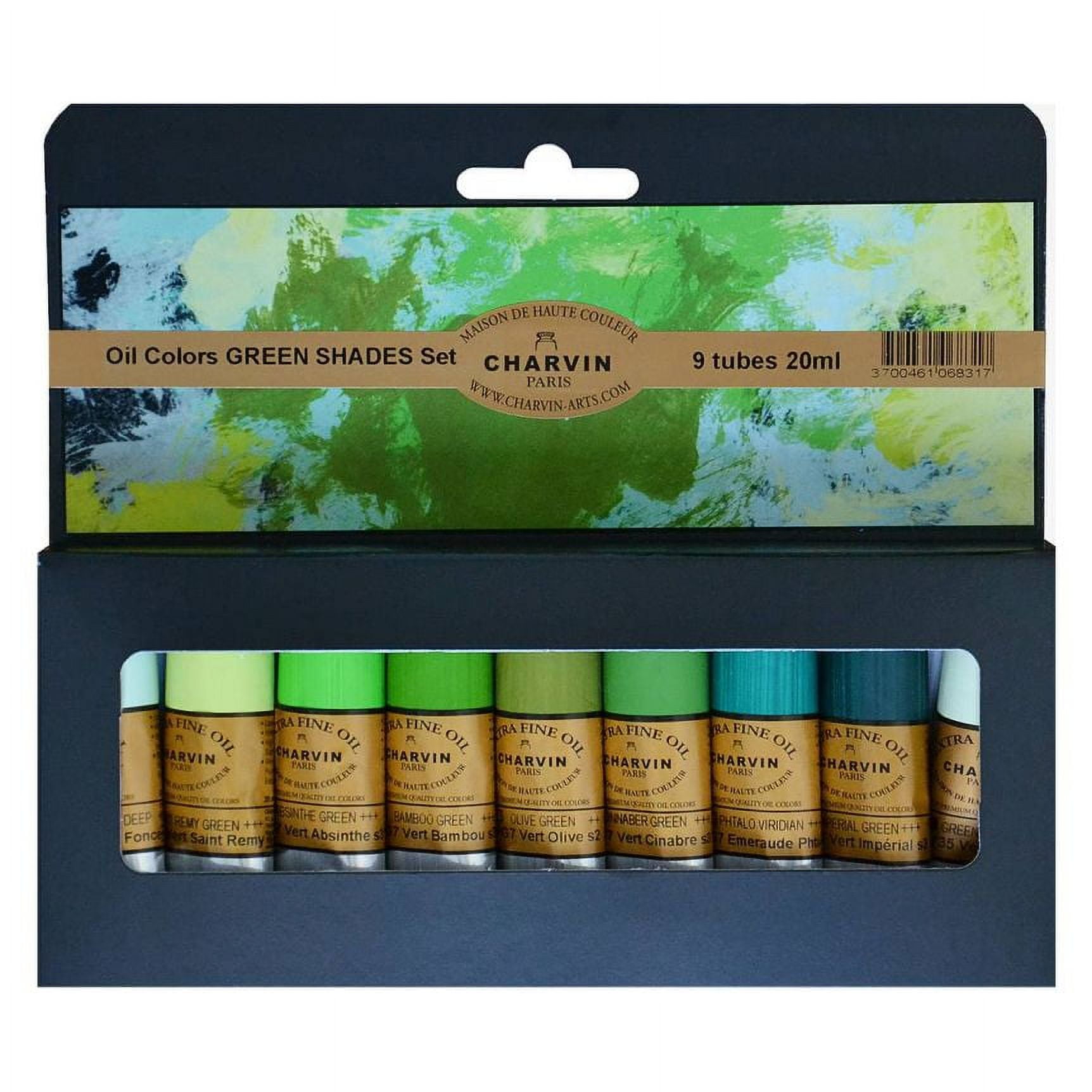 Charvin Extra Fine Oil Color Bonjour Set of 9 20 ml Tubes - Greens ...