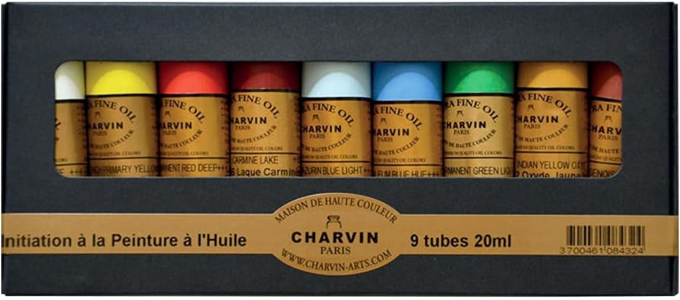Charvin Extra Fine Professional Artist Oil Paint Set of 9 Basic Colors ...