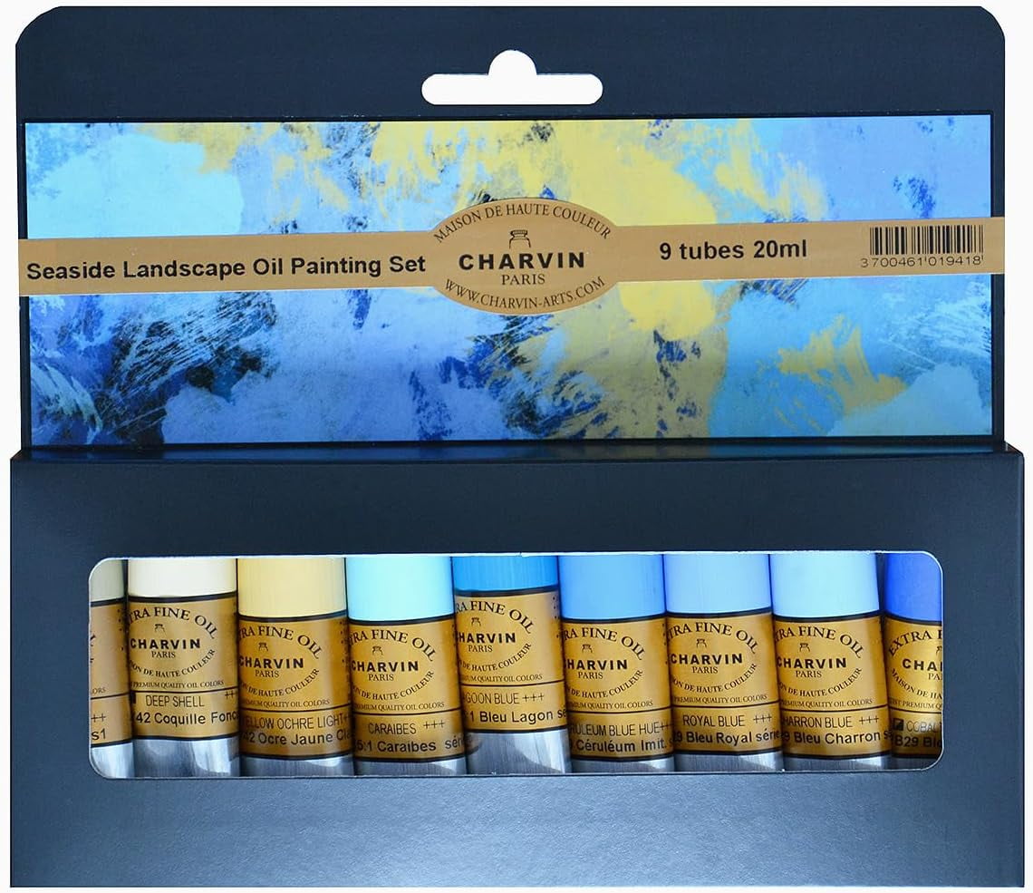 Charvin Extra Fine Professional Artist Oil Paint Set of 9 Shades of ...