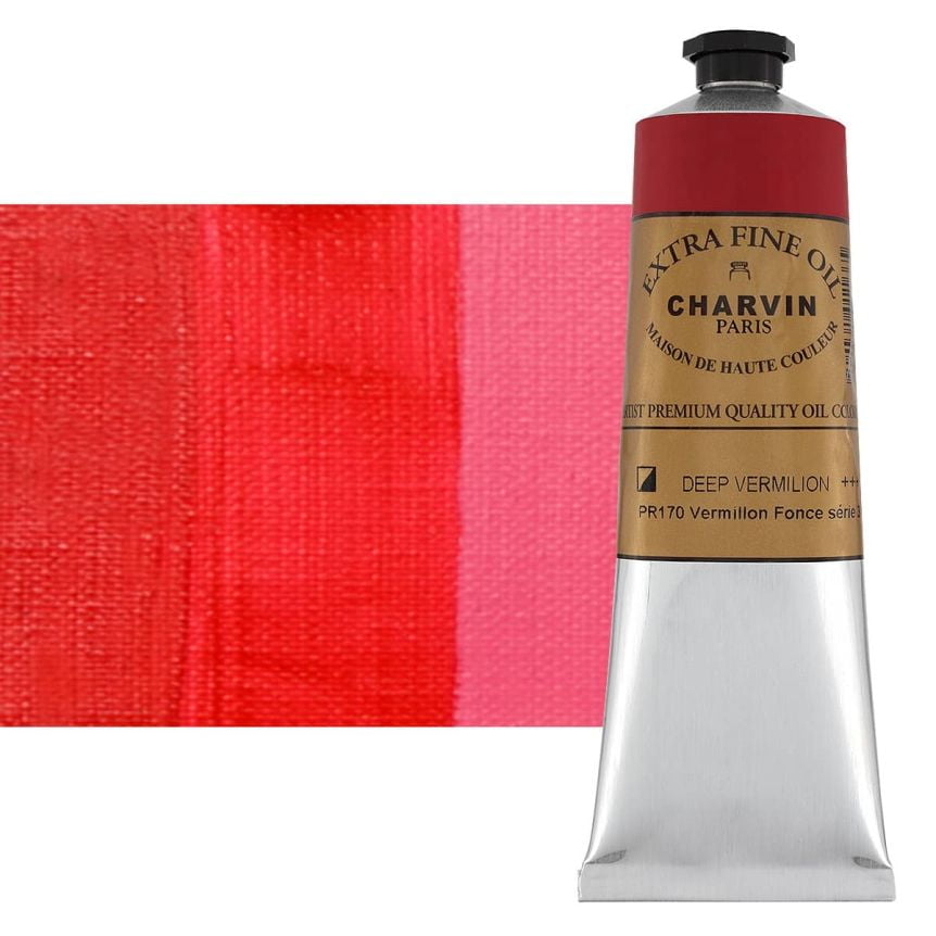 Charvin Extra Fine Oil Paint, Vermillion Deep 150 mL - Triple-Milled ...