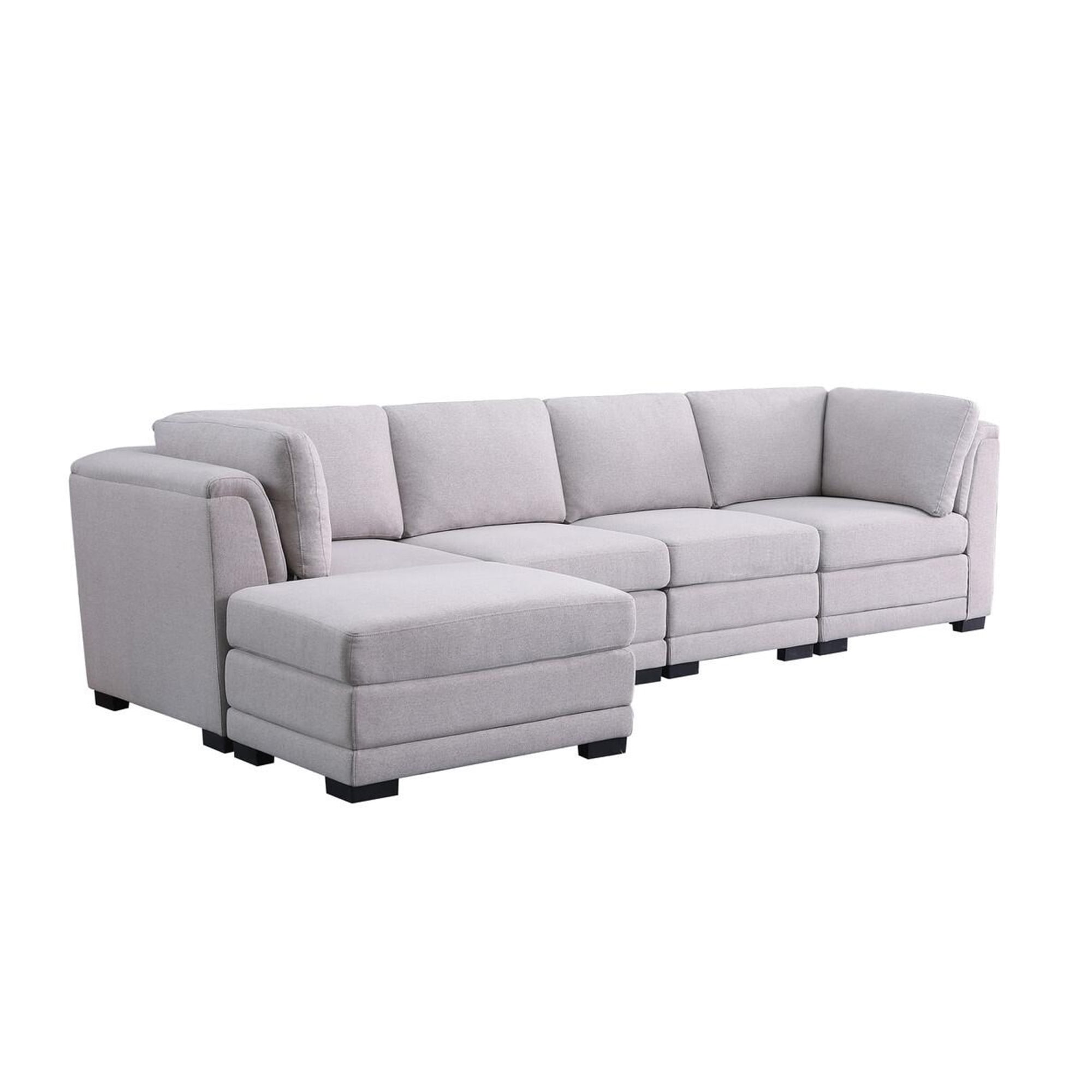 Benjara Chase 122 Inch Reversible Left Facing Sectional Sofa, Ottoman ...