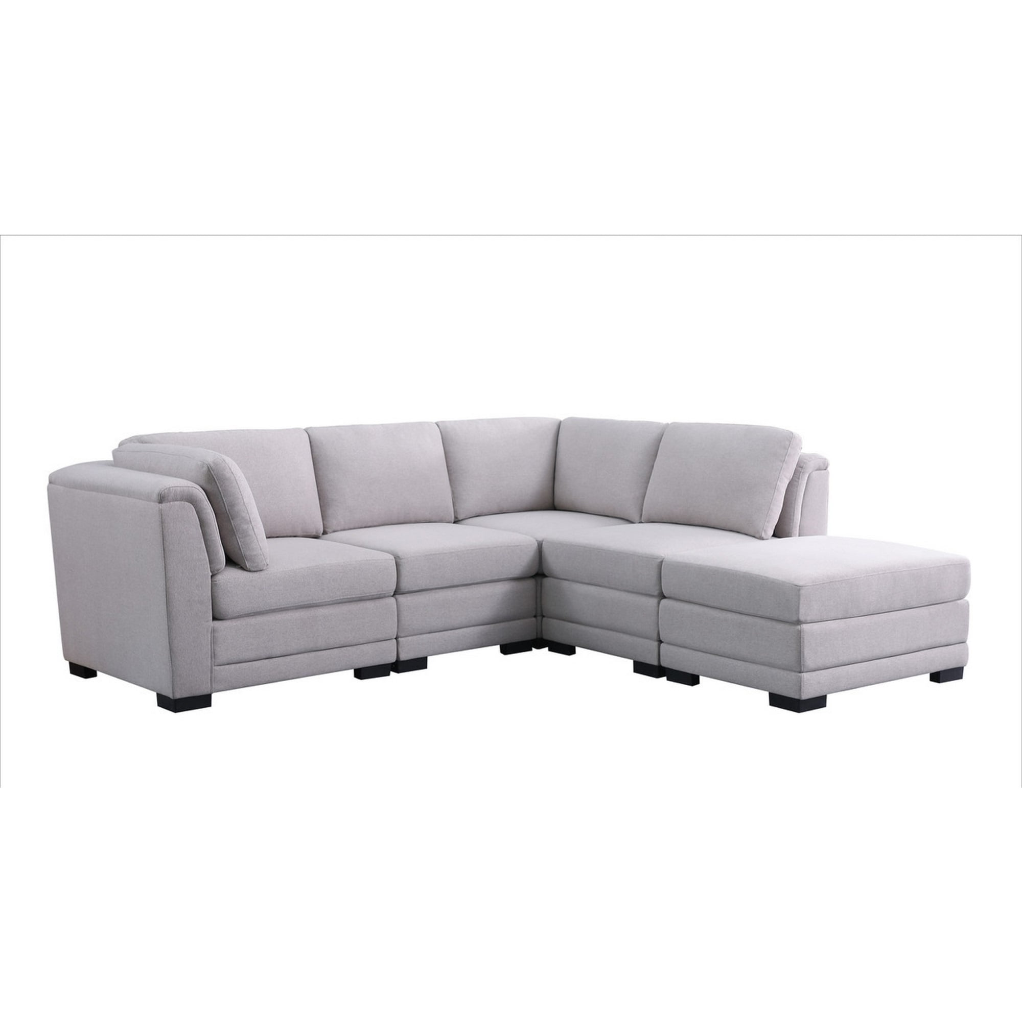 Benjara Chase 122 Inch Reversible Right Facing Sectional Sofa, Ottoman ...