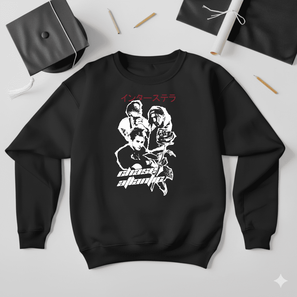 Chase Atlantic Band Black and White Logo Music Fan Graphic Sweatshirt ...