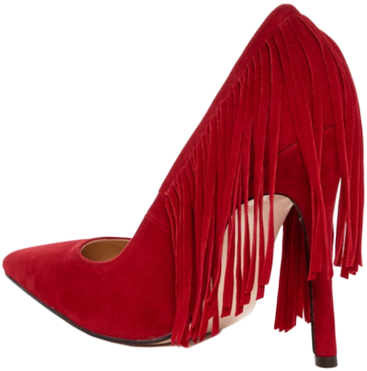 Chase & Chloe Plaza Women’s Fringed Pump, Cherry Red, Size 7 - Walmart.com