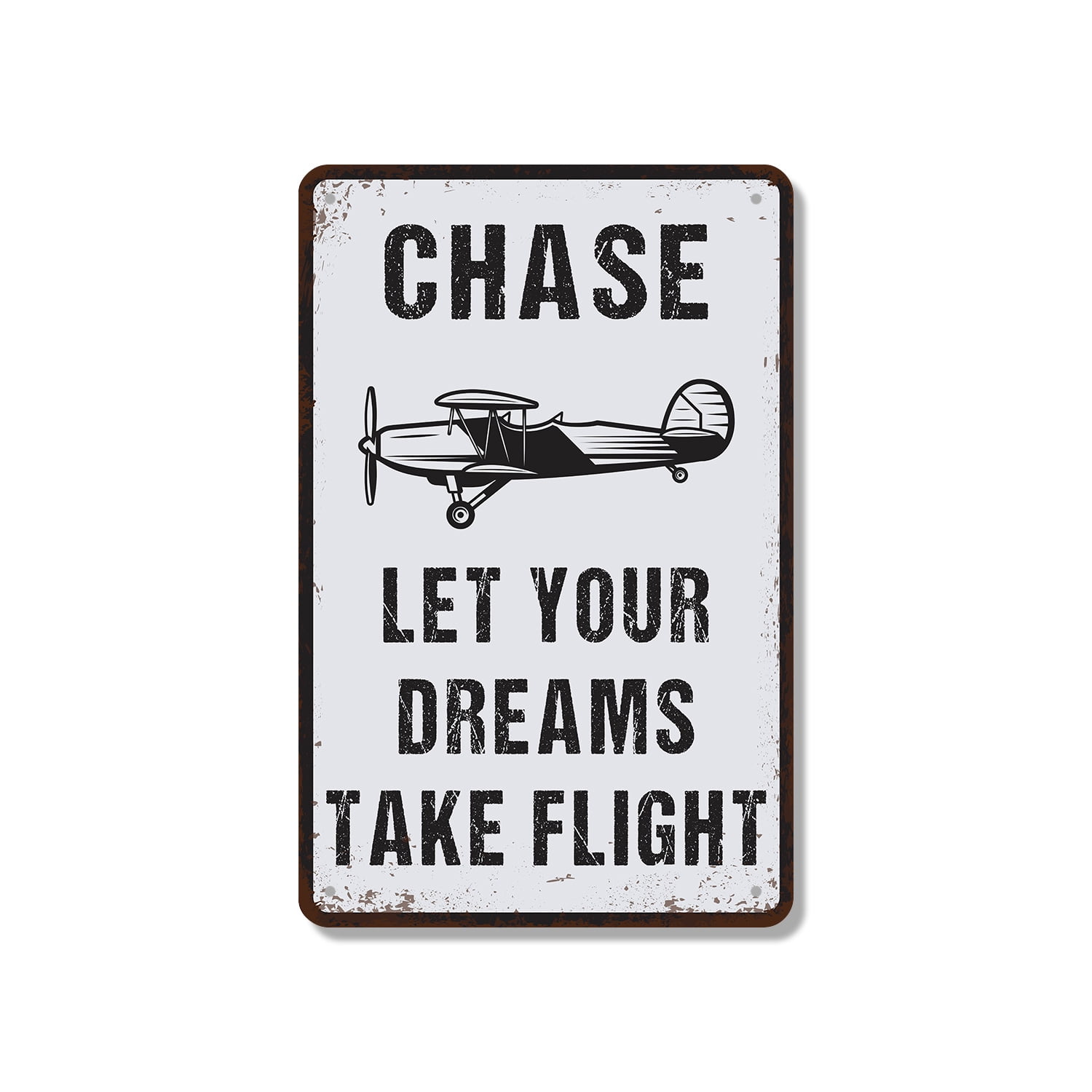 Chase Your Dreams Vintage Style Aviation 10 Inch x 14 Inch Aluminum ...