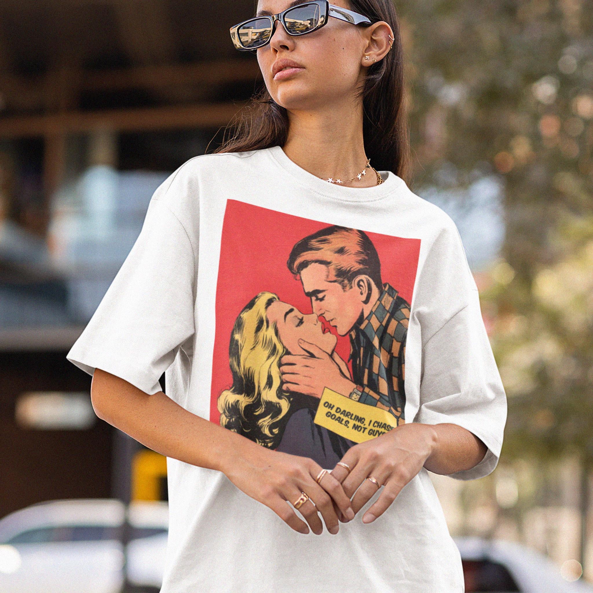 Chase Goals Not Guys White Unisex T-Shirt, Funny Graphic Tee, Trendy ...