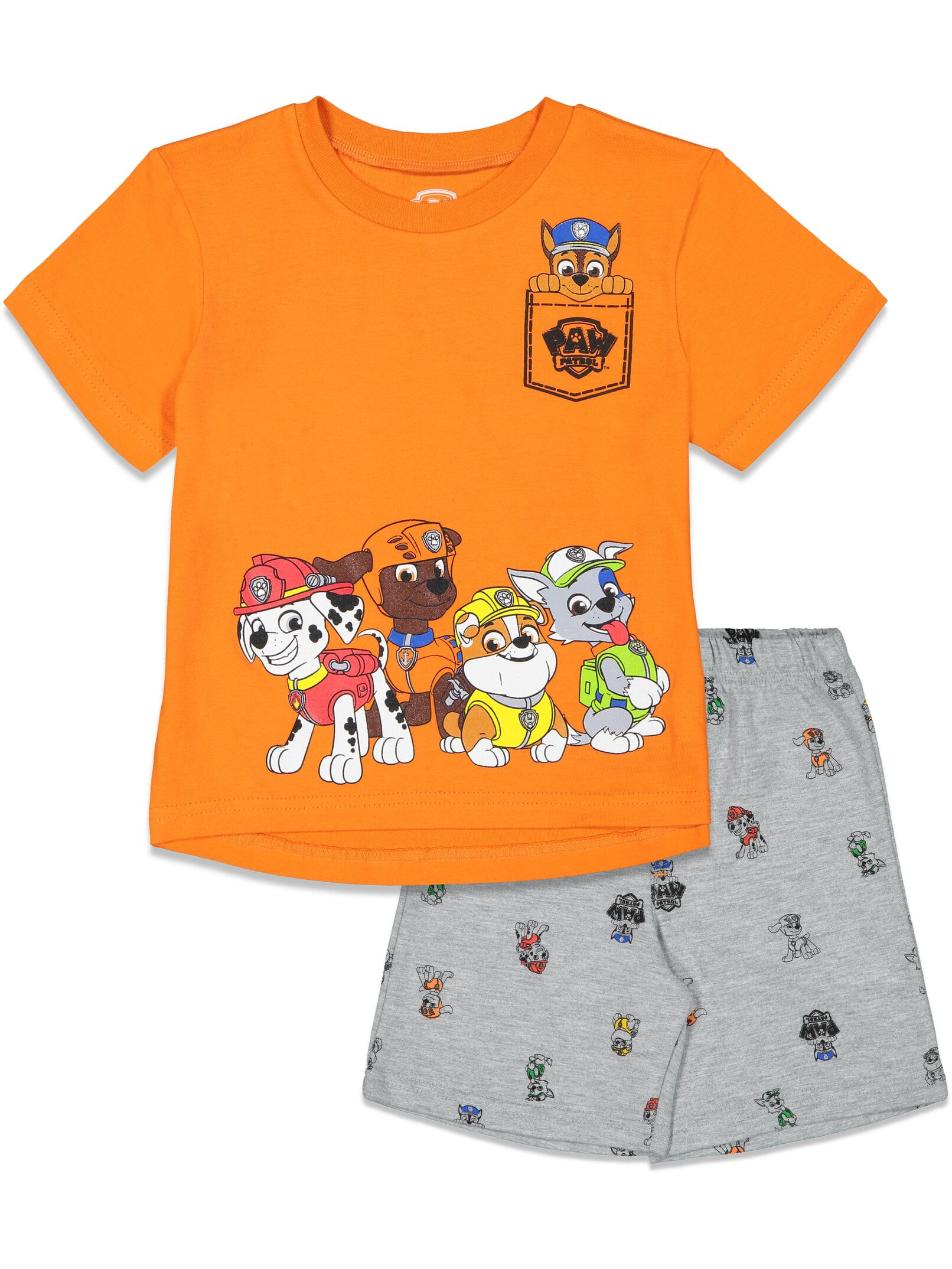 Chase Marshall Rubble T-Shirt and Bike Shorts French TerryShorts Outfit Set Toddler to Big Kid ...
