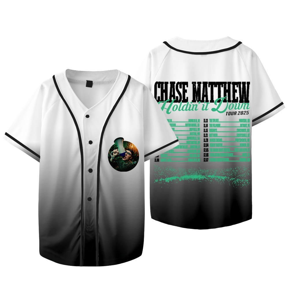 Chase Matthew Holdin' It Down Tour 2025 Baseball Jacket Tee Women Men V ...