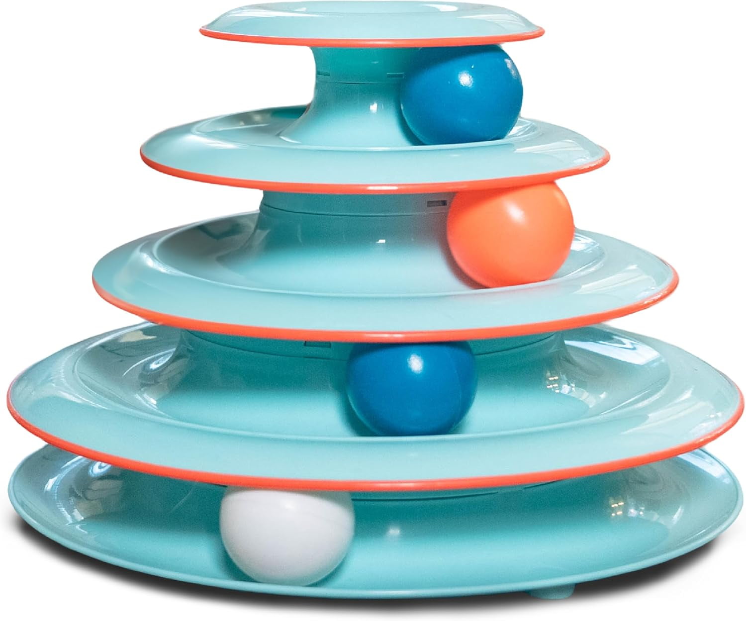 Chase Meowtain 4-Tier Interactive Cat Track Toy – 4 Spinning Balls, Non ...