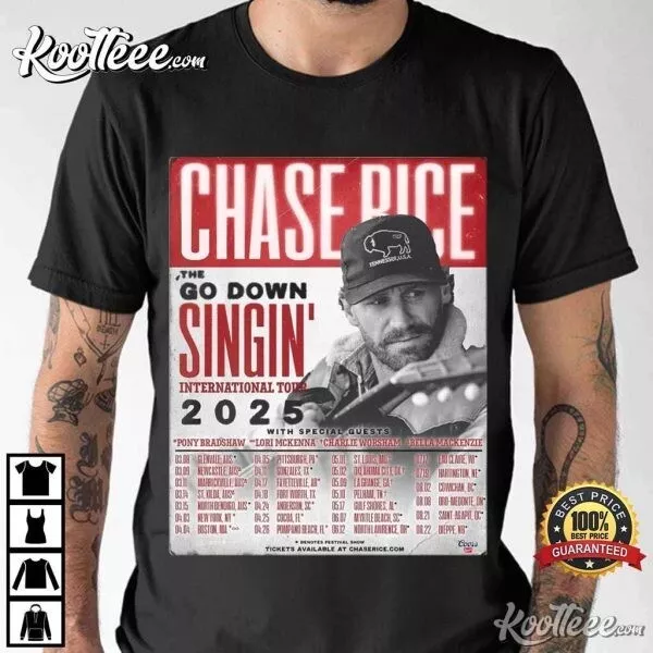 Chase Rice 2025 The Go Down Singinâ€™ International Tour T-Shirt | eBay ...