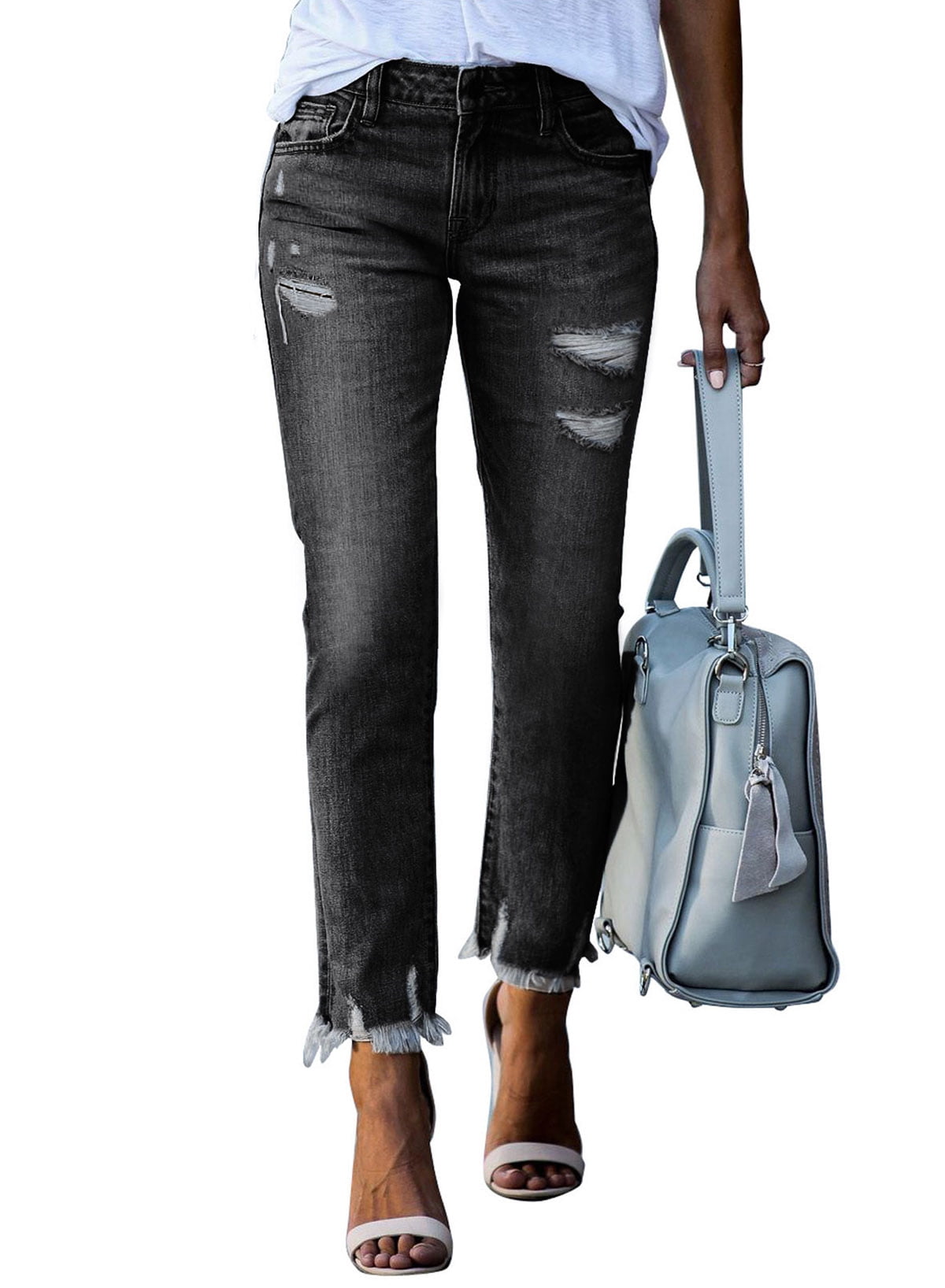 Chase Secret High Waisted Ripped for Women Distressed Stretchy Straight ...