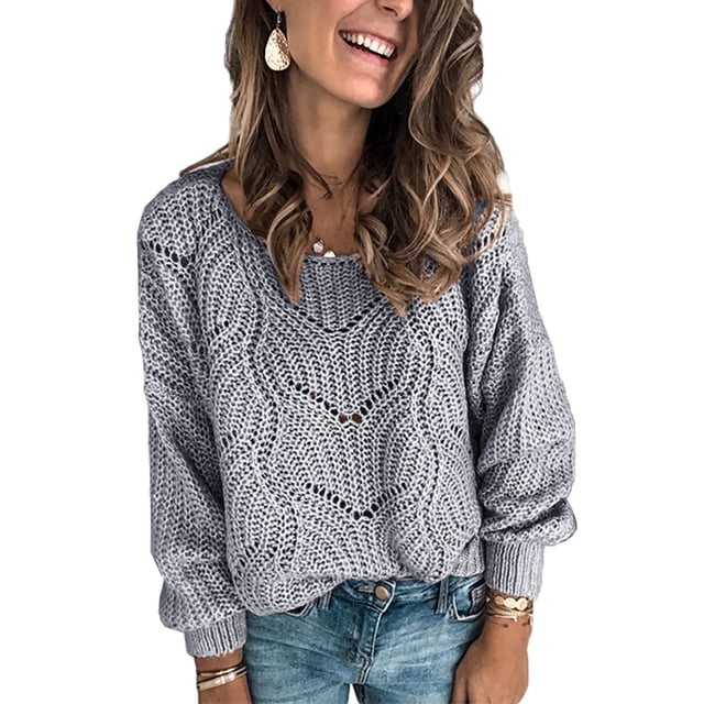 Chase Secret Pullover Sweaters for Women Solid Color Knitted Winter ...