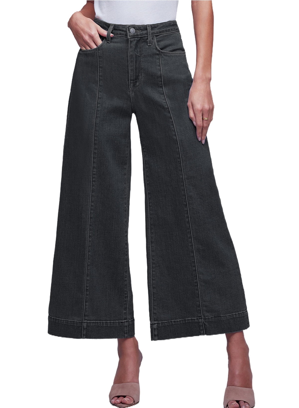Chase Secret Women's Wide Leg Jeans High Waisted Stretchy Barrel ...