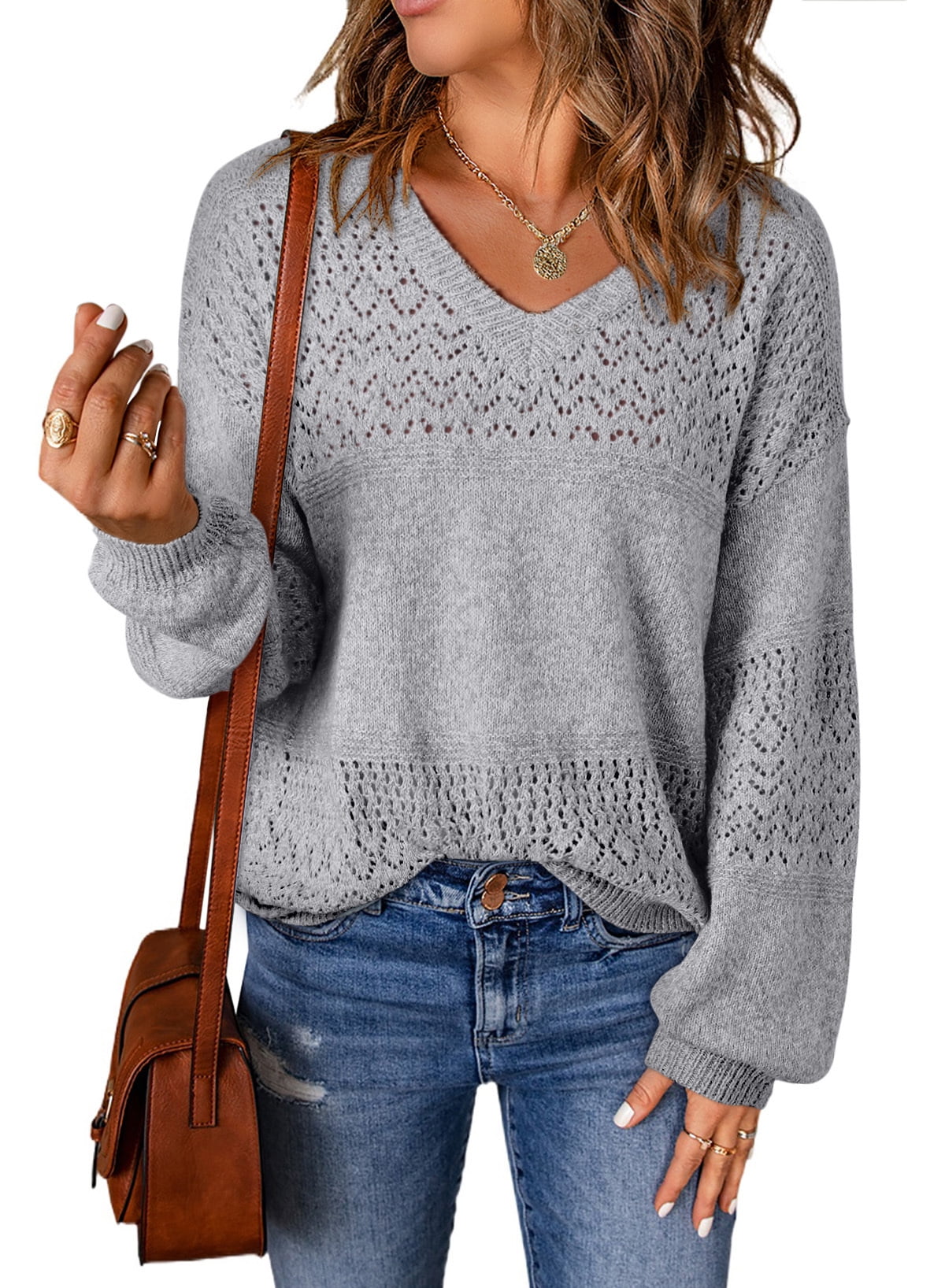 Chase Secret Womens Sweaters Casual Long Sleeve V Neck Lightweight ...