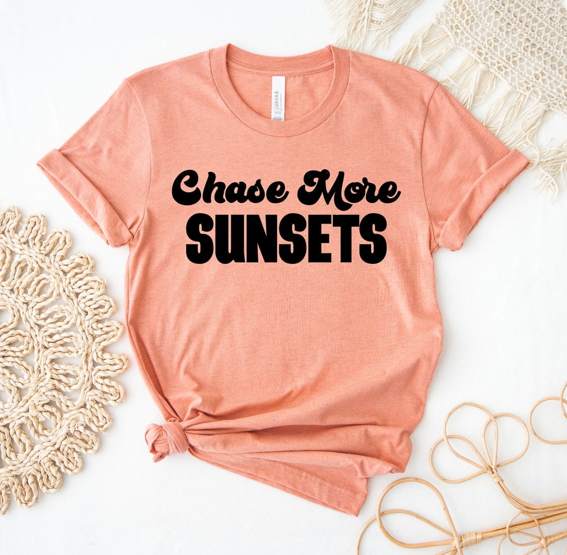 Chase More Sunset T-shirts, Campfires Shirt, Beach Top, Fishing Tee ...