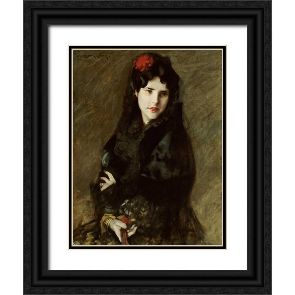 Chase, William Merritt 15x18 Black Ornate Wood Framed with Double ...