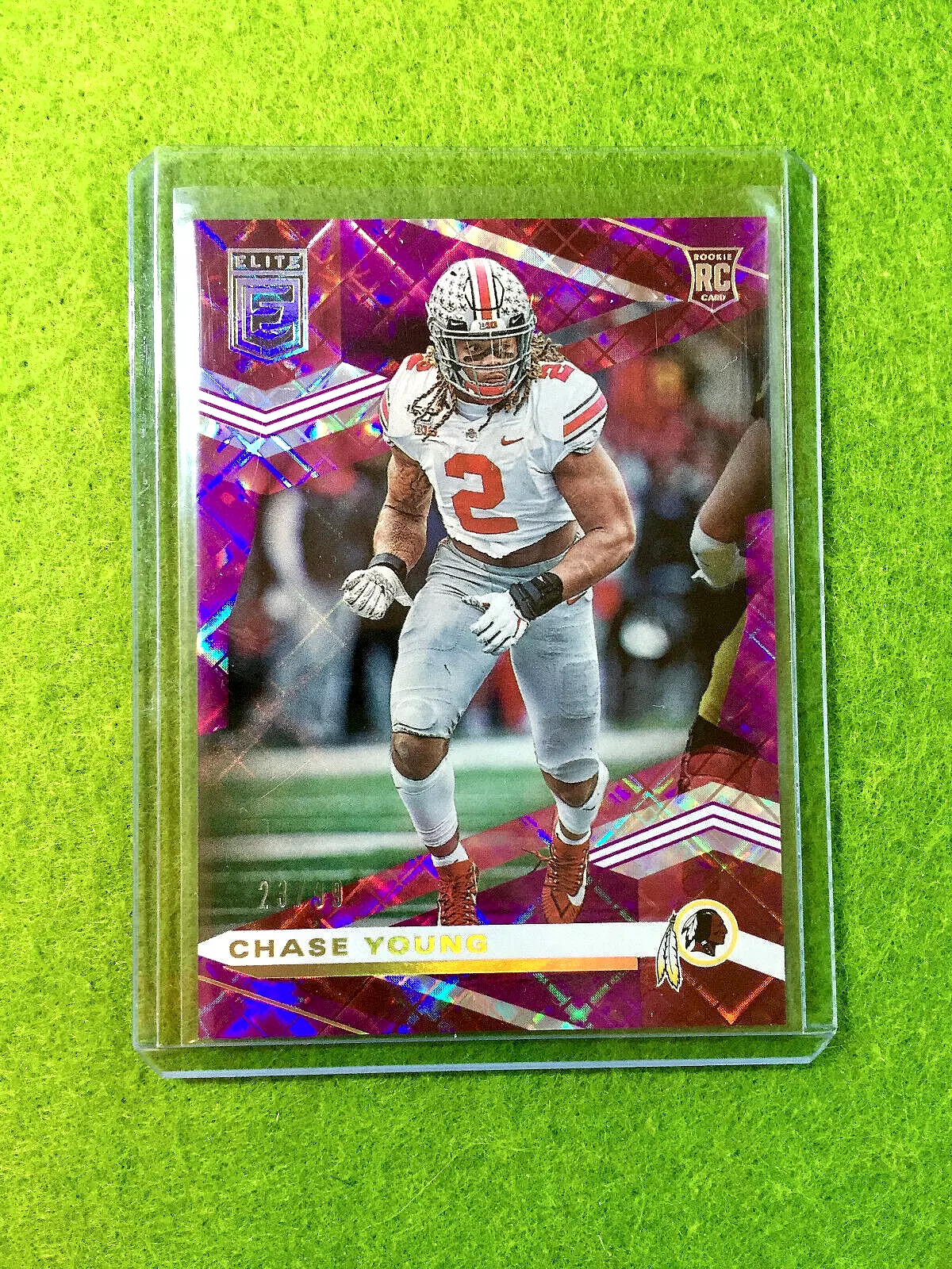 Chase Young PURPLE PRIZM ROOKIE CARD COMMANDERS 2020 Elite CHASE YOUNG ...