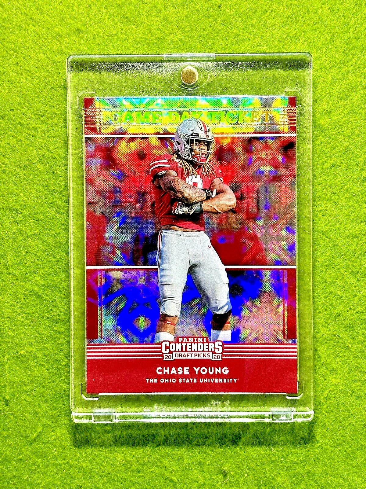 Chase Young SSP GALACTIC PRIZM ROOKIE CARD Ohio State 2020 Contenders ...