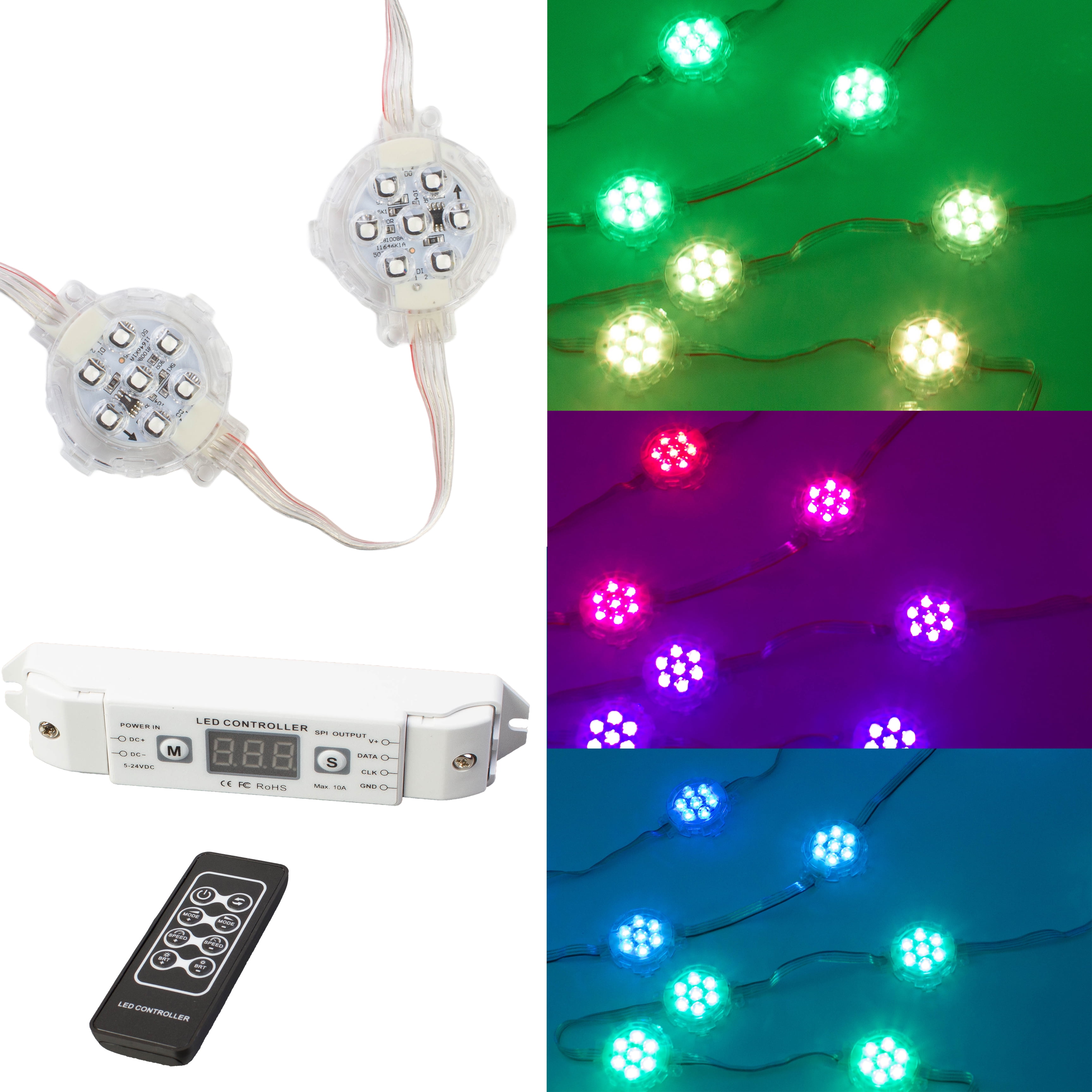 Chase effect RGB Pixel trim light round module multi-color - Walmart.com