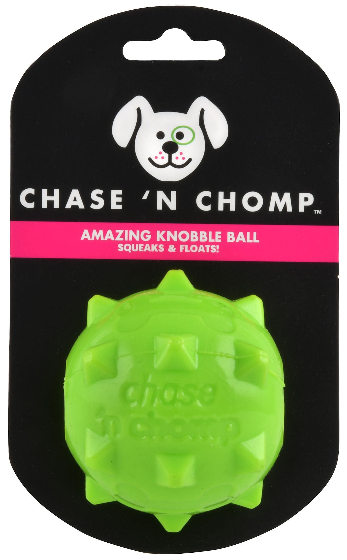 Chase 'n Chomp Amazing Knobble Squeaker Ball Toy for Pets, 2.5-Inch ...