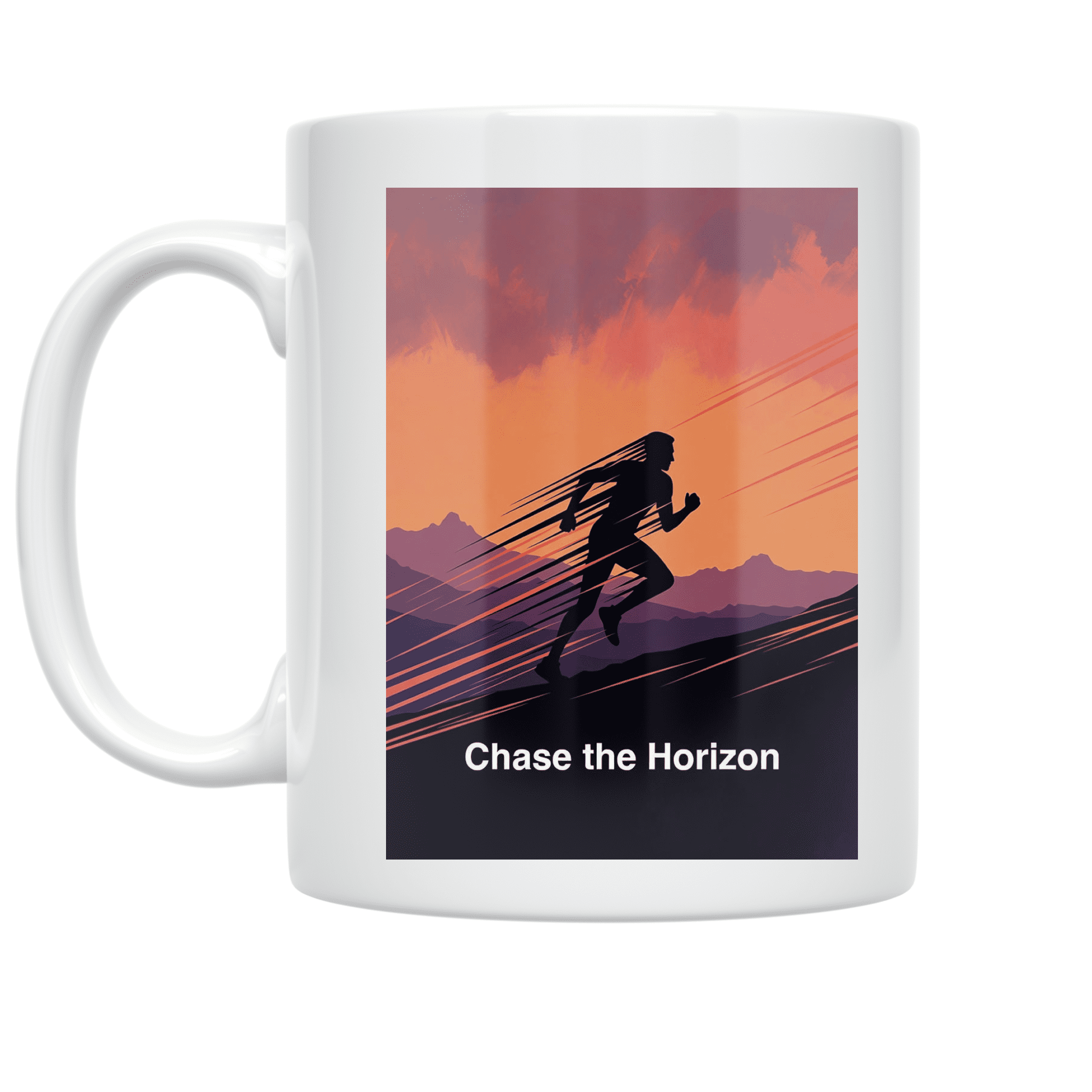 Chase the Horizon Adventure Design - Runner - 11 oz Ceramic Coffee Mug ...