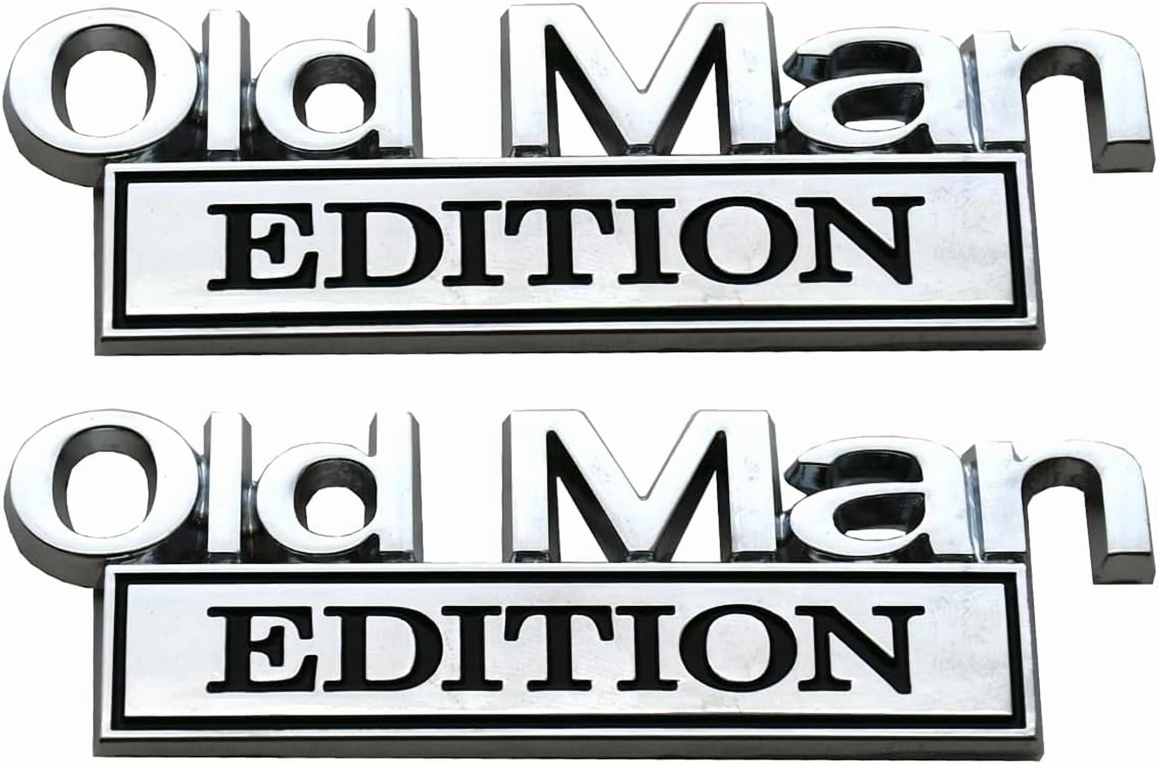 Chasenew 2Pcs Old Man Edition Emblems 3D Metal Badge Side Rear Tailgate ...