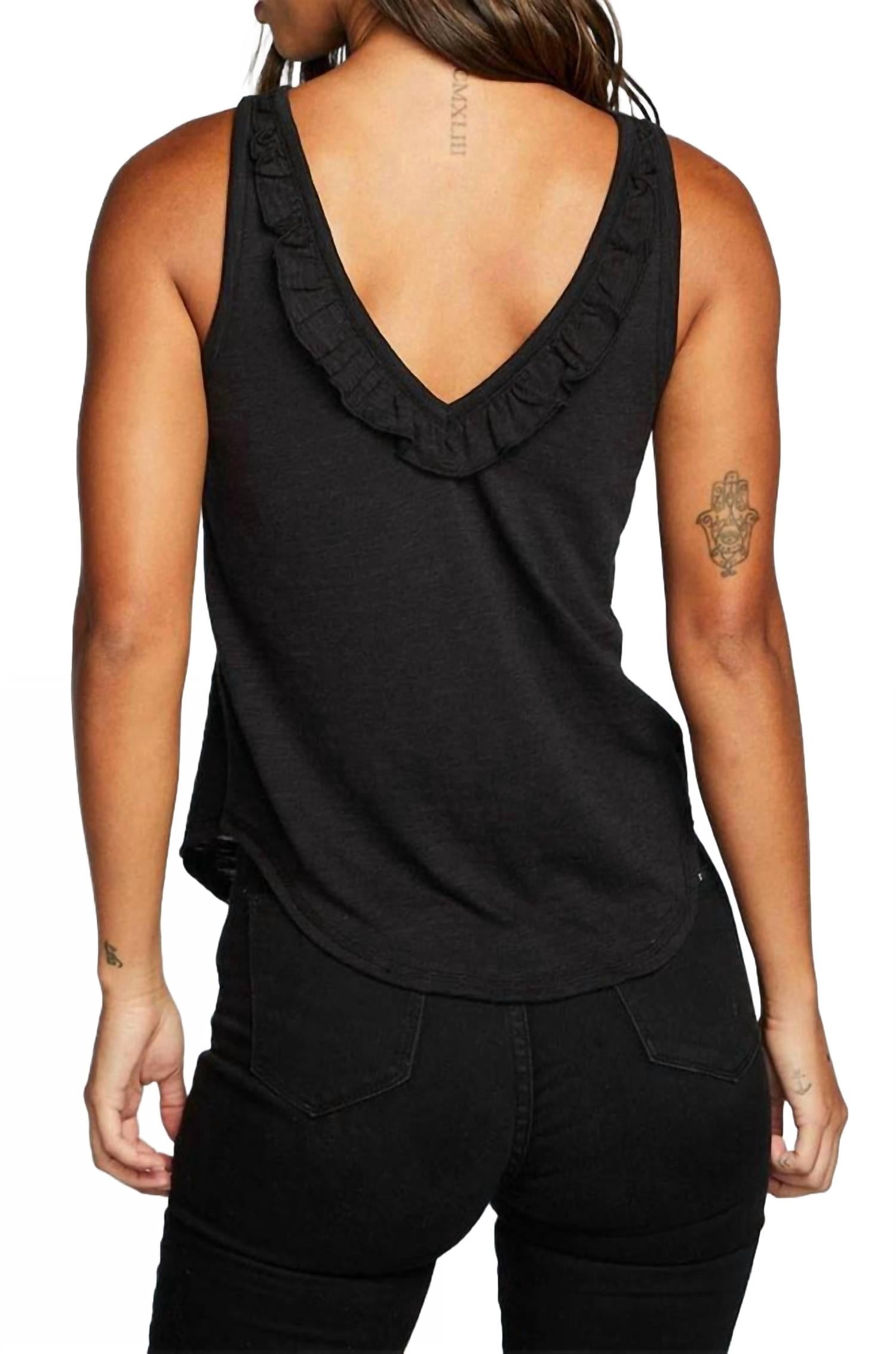 Chaser Slub Jersey Deep Ruffle V Back Tank - Walmart.com