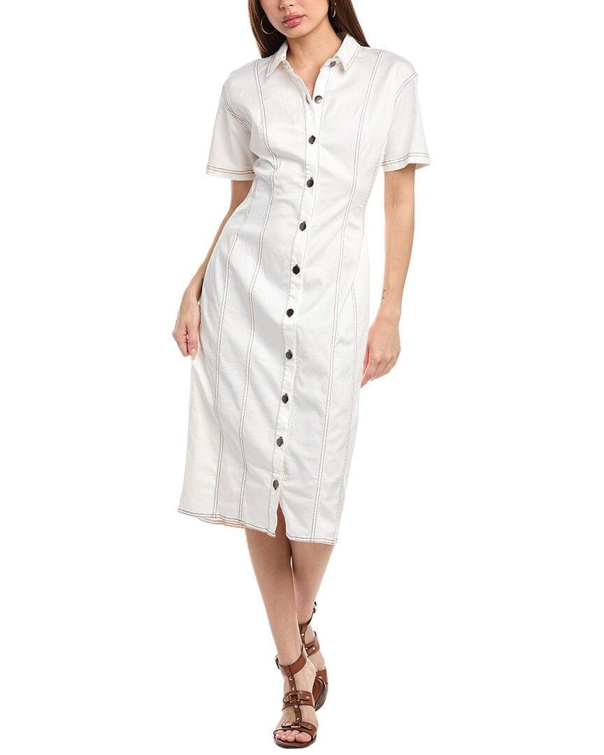 Chaser womens Stretch Twill Rachelle Shirtdress, l, White - Walmart.com