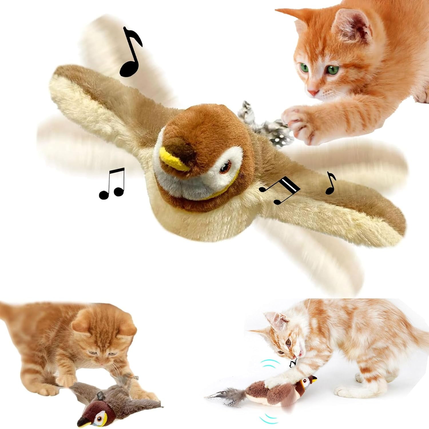 Chasey Bird Cat Toy,Flappy Chase Bird Interactive Cat Toy,Chirping Bird ...