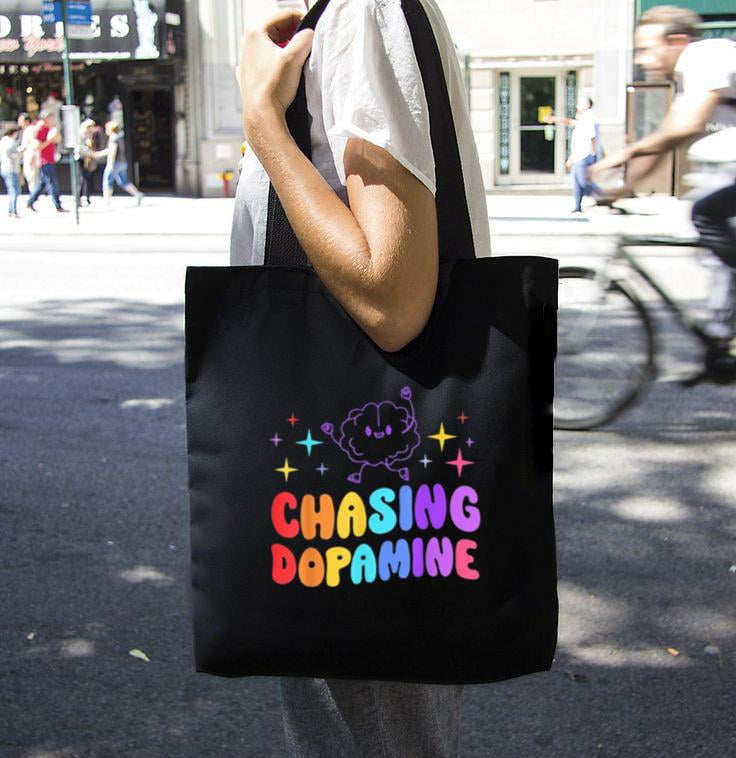 Chasing Dopamine Quote Motivational Art Style Tote Bag - Walmart.com