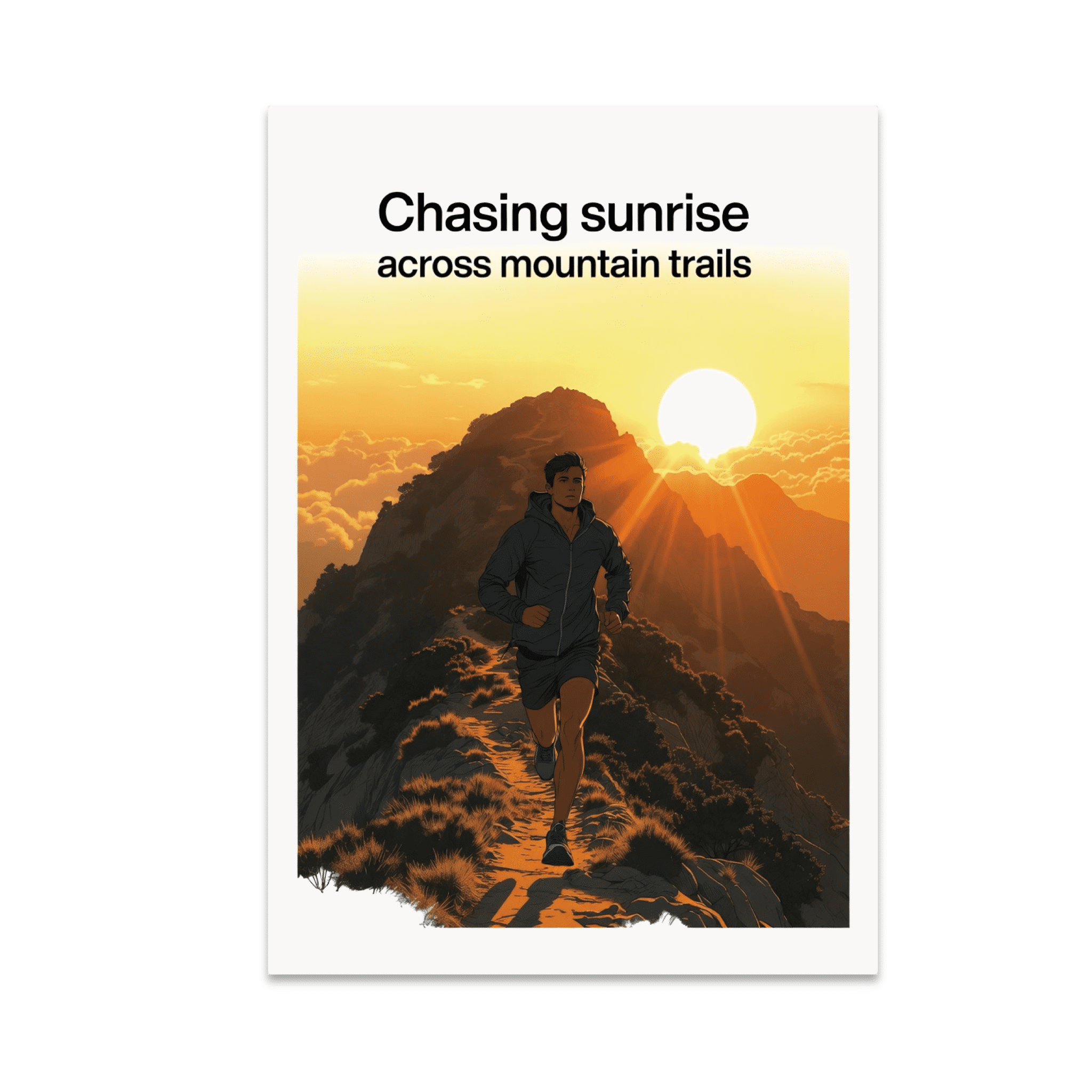 Chasing Sunrise Across Mountain Trails - Outdoor Enthusiast - 13x19 ...