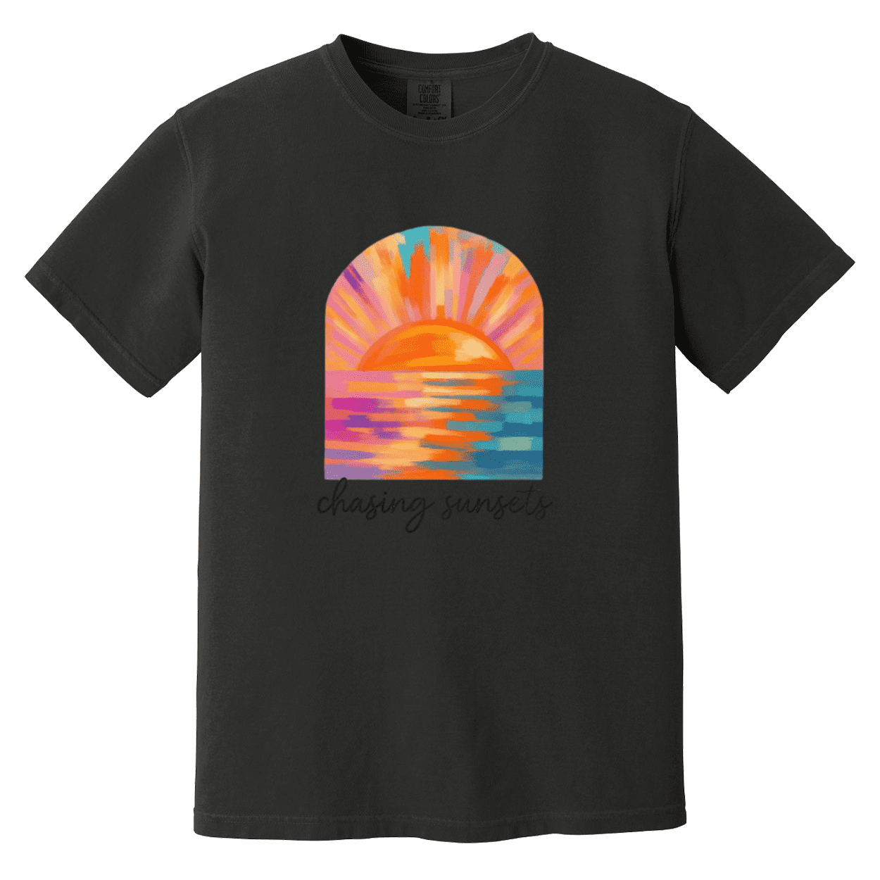 Chasing Sunsets Tropical Ocean Palms Summer Vibes Graphic Comfort Color ...