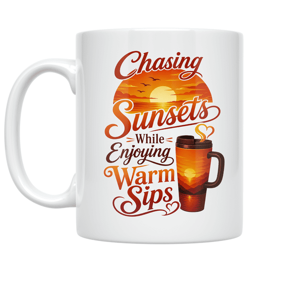 Chasing Sunsets While Enjoying Warm Sips - Travel Enthusiast - 11 oz ...