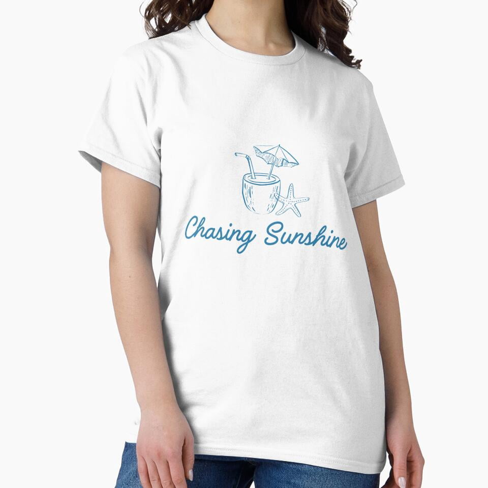 Chasing Sunshine Minimalist Beach Line Tropical Coconut Summer Shirt ...