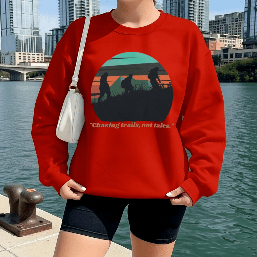 Chasing Trails Not Tales Funny Hiking Runner Gift Sweatshirt, up to Size 5XL - Walmart.com
