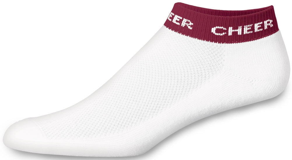Chassé Girls' In-Stock Low Anklet With Cheer Stripe Socks - Maroon ...