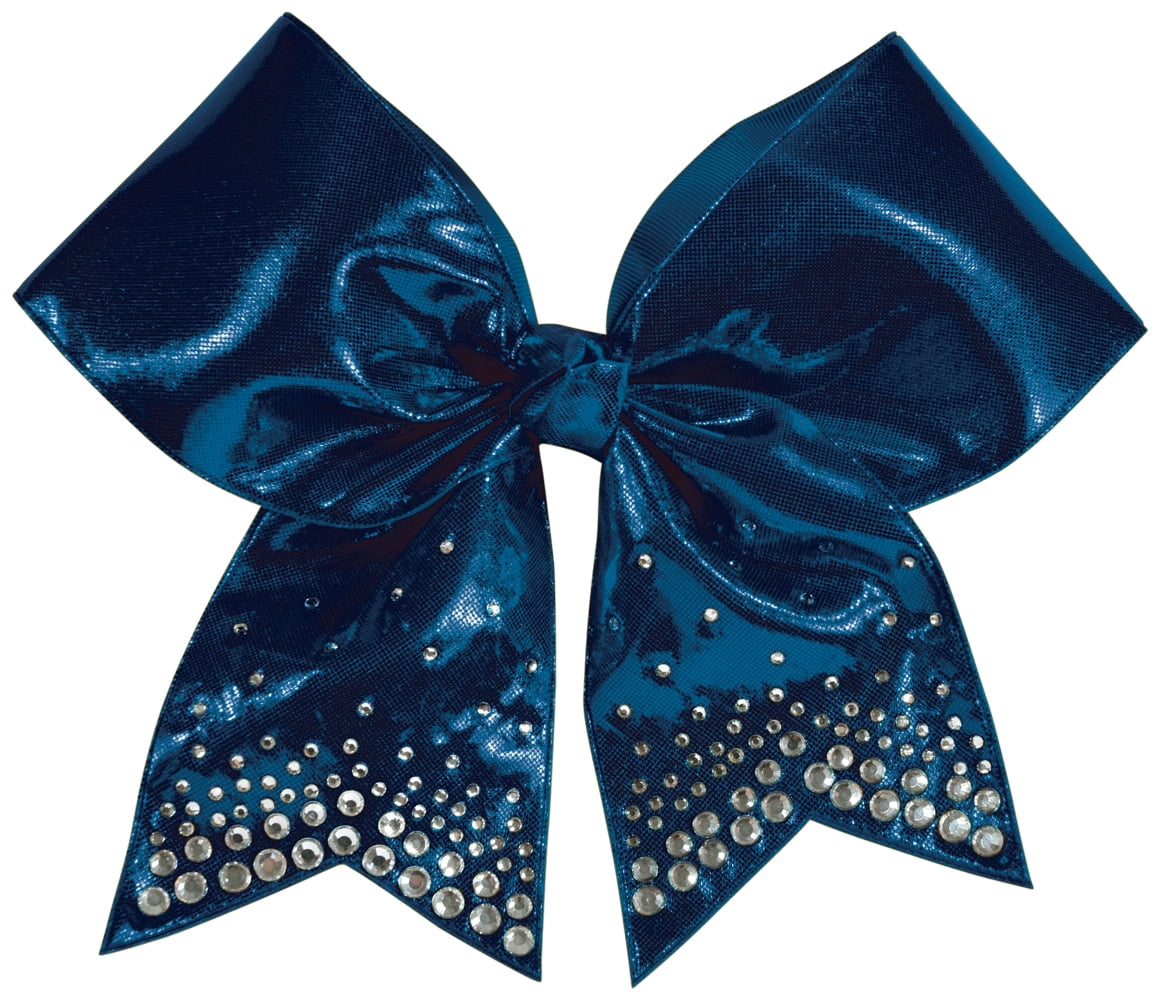 Chassé Girls' Metallic Rhinestone Performance Hair Bow Metallic Navy ...