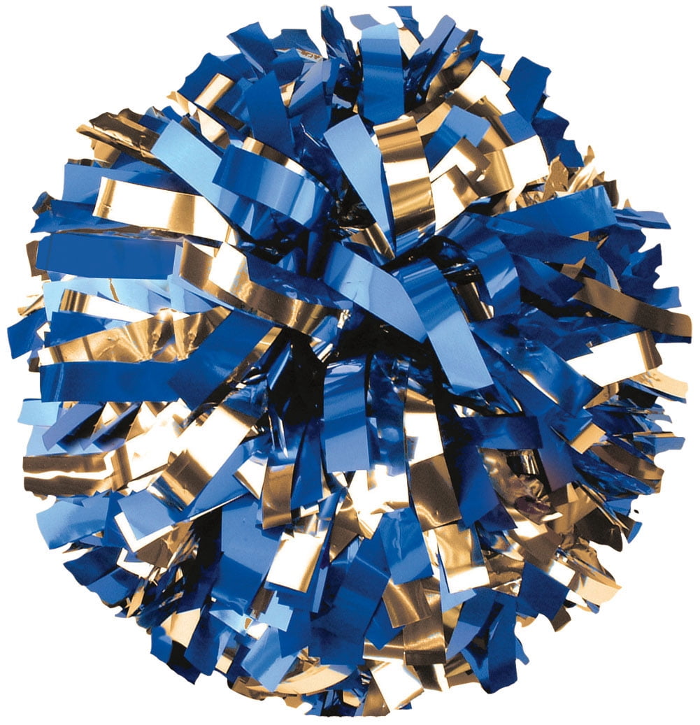 Youth 2-Color Metallic Cheerleading Pom Mroyal/Mgold - Walmart.com