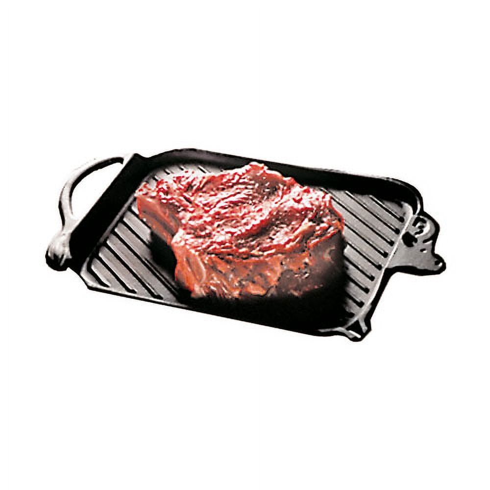 Chasseur France Steak Grill, Cast Iron, L 14 1/4" x W 8 5/8" x H 3/4 ...