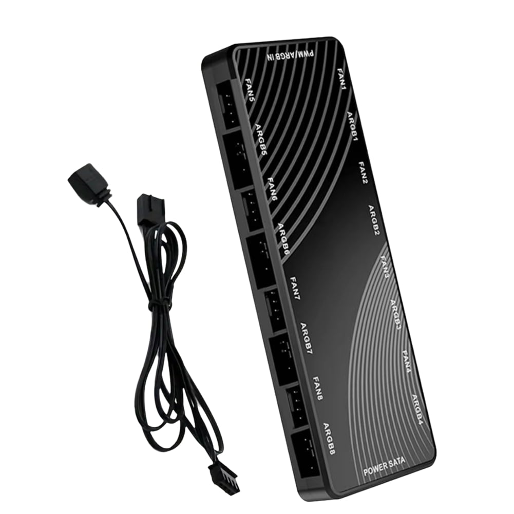 Chassis Fan Light Controller 2 in 1 PWM + ARGB Hub Dual Eight-Way ...